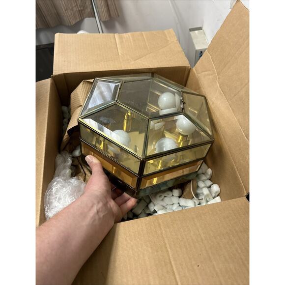 Fredrick Ramond | Other | Frederick Ramond Hexagonal Chandelier Brass ...